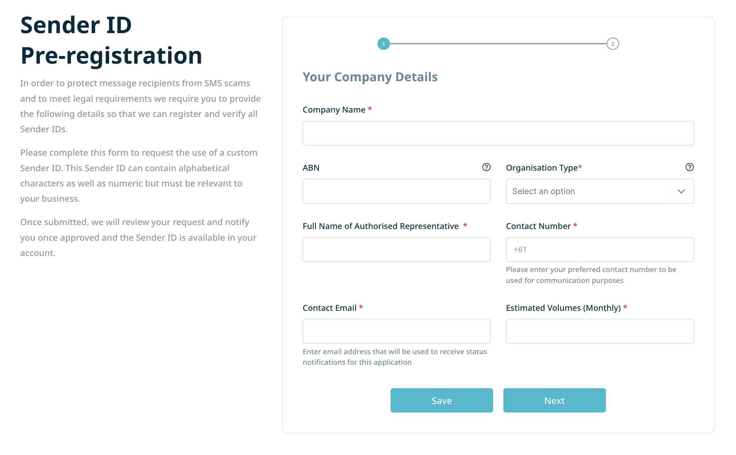 How to define a Custom Sender ID